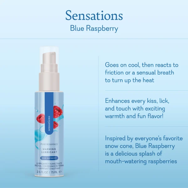 Pure Romance Sensations Blue Raspberry Flavored sexual lube